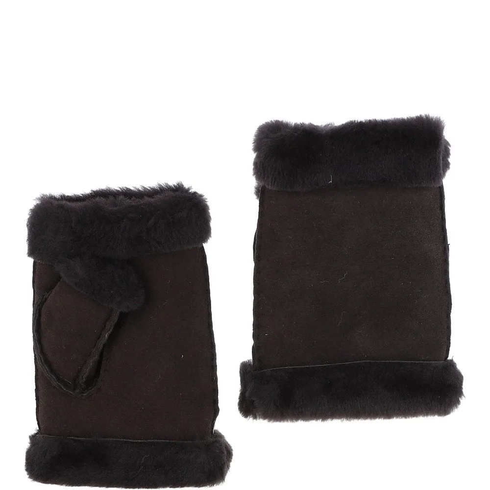 Suede and fur fingerless gloves store